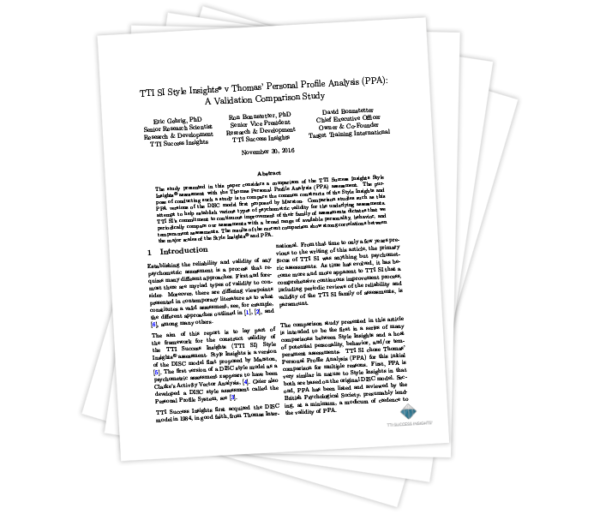 TTI SI Style Insights® v Thomas' Personal Profile Analysis (PPA): A ...